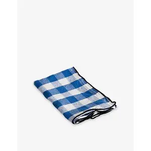MAISON DE VACANCES Mimi Vichy Linen And Cotton-blend Canvas Tea Towel - Cobalt Blue
