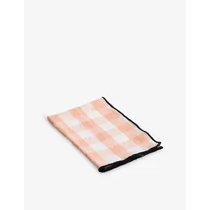 MAISON DE VACANCES Mimi Vichy Linen And Cotton-blend Canvas Tea Towel - Melon