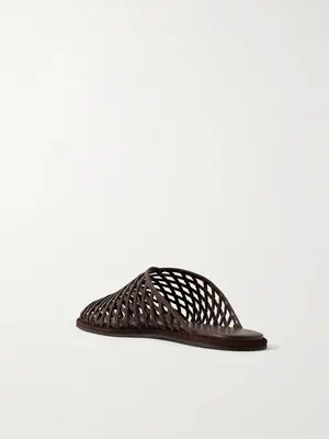 NEOUS Atik Leather Slippers - Brown