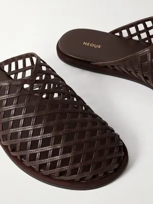 NEOUS Atik Leather Slippers - Brown
