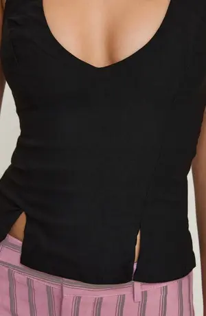 Princess Polly Childers Halter Top - Black