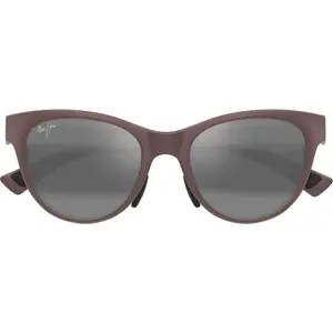 Maui Jim Hulahe 52mm Polarized Rectangular Sunglasses - Metal Matte Dark Rose/grey