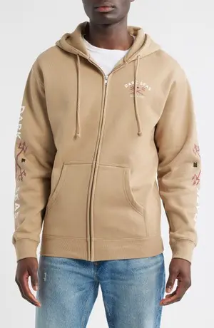 DARK SEAS Headmaster Iii Zip Fleece Hoodie - Sandstone