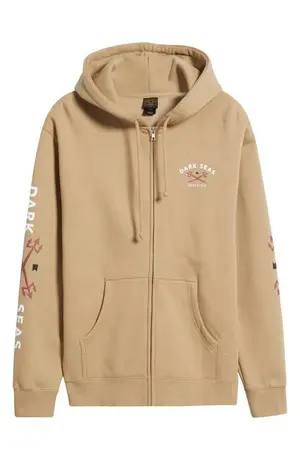 DARK SEAS Headmaster Iii Zip Fleece Hoodie - Sandstone
