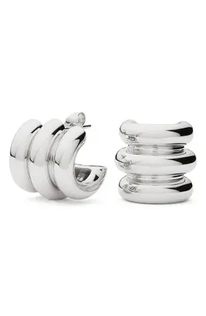 MISSOMA Chubby Triple Ridge Hoop Earrings - Silver