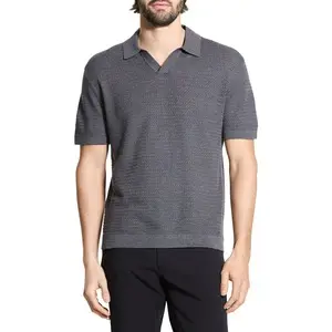 Theory Brenan Linen Blend Polo Carbon