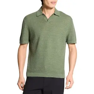 Theory Brenan Linen Blend Polo Orchard