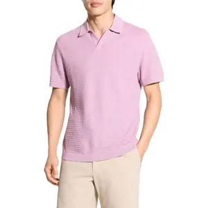 Theory Brenan Linen Blend Polo - Pale Mauve