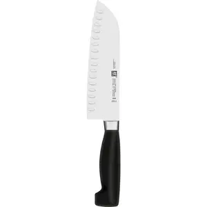 ZWILLING Four Star 7-inch Hollow Edge Santoku Knife - Stainless Steel