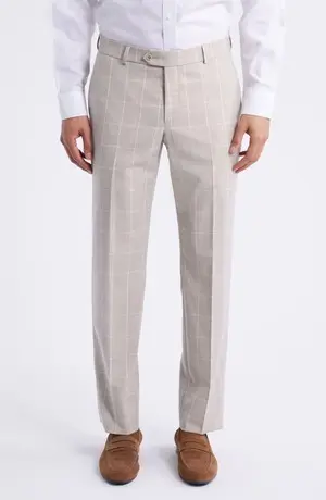 Tattersall/windowpane Checks Bottoms For Men