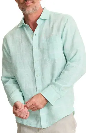 Tommy Bahama Paradiso Plaid Linen Button-up Shirt - Sprite