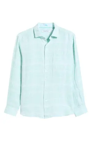 Tommy Bahama Paradiso Plaid Linen Button-up Shirt - Sprite