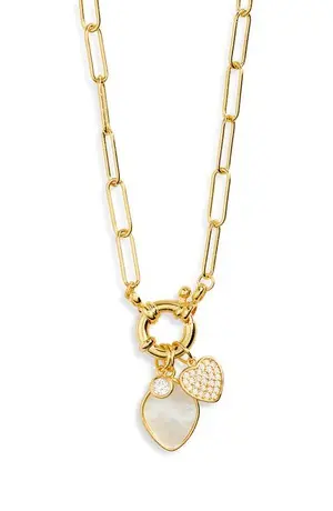 Argento Vivo Triple Charm Pendant Necklace - Gold