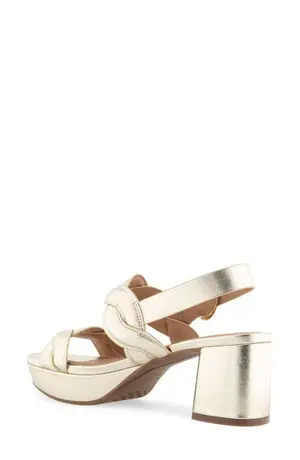 Aerosoles Platform Sandal - Soft Gold Leather