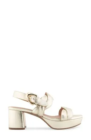 Aerosoles Platform Sandal - Soft Gold Leather