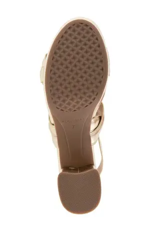Aerosoles Platform Sandal - Soft Gold Leather