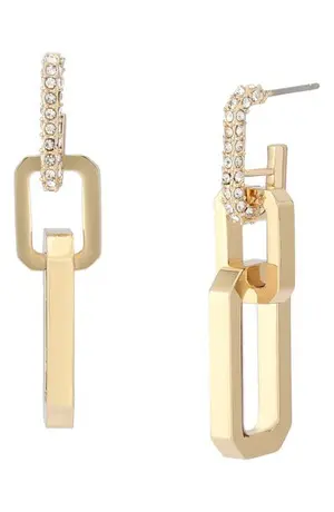 ALLSAINTS Hattie Double Hexagon Drop Earrings - Gold