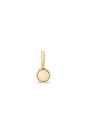 Zoe Chicco Bezel Set Opal Charm - Yellow Gold