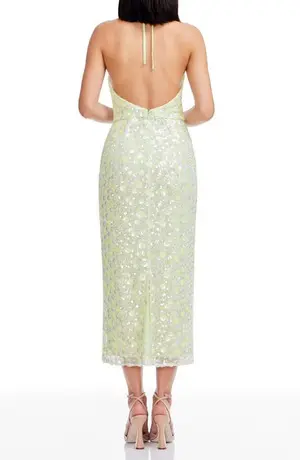 Dress The Population Dani Sequin Halter Cocktail Dress