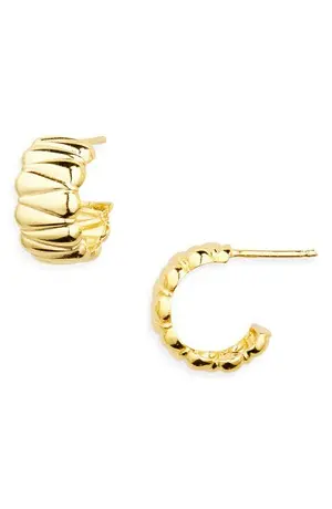 Argento Vivo Quilted Hoop Earrings - Gold