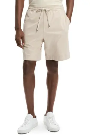 Theory Cotton Terry Drawstring Shorts - Warm Silver Cloud
