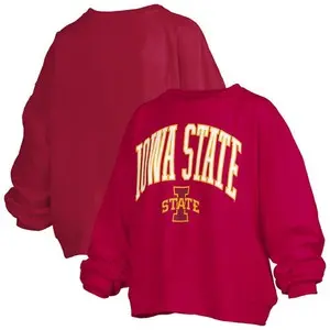 PRESSBOX Iowa State Cyclones Janise Arch Pullover Sweatshirt - Cardinal