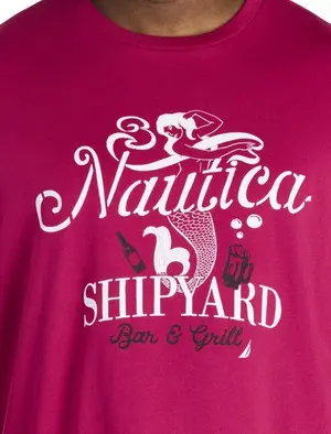 NAUTICA Big & Tall Shipyard Graphic Tee - Deepfuschi