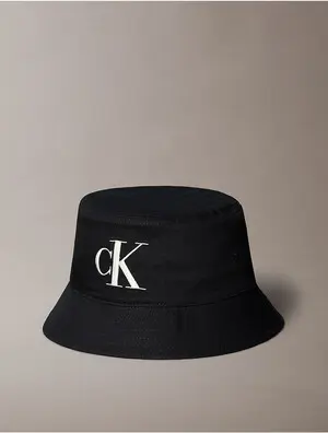 Calvin Klein Embroidered Monogram Twill Bucket Hat - Black