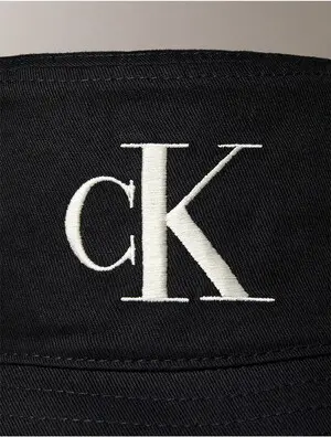 Calvin Klein Embroidered Monogram Twill Bucket Hat - Black