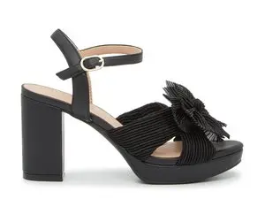 KELLY & KATIE Heather Platform Block Heel Sandals - Black
