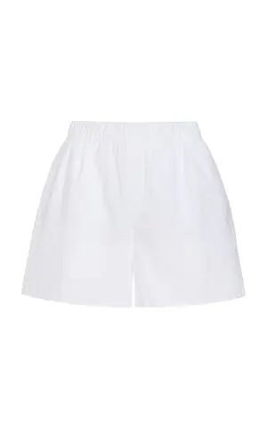 WITH NOTHING UNDERNEATH The Boxer Cotton-Seersucker Shorts White