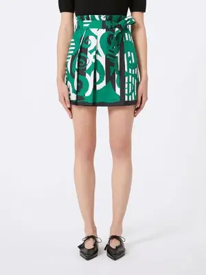 Max Mara Printed Twill Mini Skirt