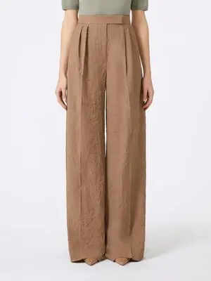 Max Mara Wool Canvas Wide-leg Trousers