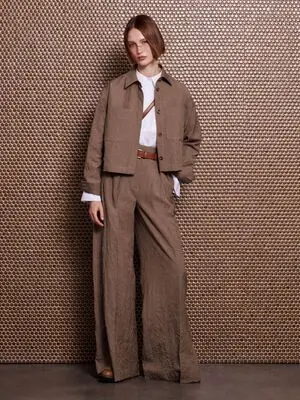 Max Mara Wool Canvas Wide-leg Trousers