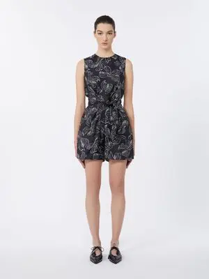 Max Mara Printed Silk Twill Playsuit