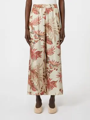 Max Mara Printed Silk Twill Trousers