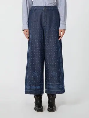 Max Mara Laser-cut Wide-leg Denim Trousers