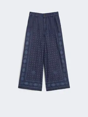 Max Mara Laser-cut Wide-leg Denim Trousers