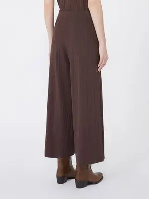 Max Mara Viscose Yarn Plissé-pleated Trousers