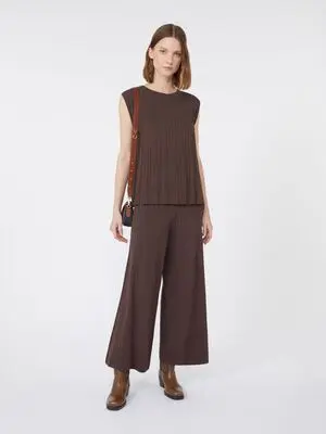 Max Mara Viscose Yarn Plissé-pleated Trousers