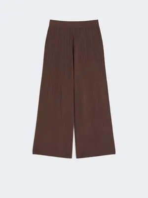 Max Mara Viscose Yarn Plissé-pleated Trousers