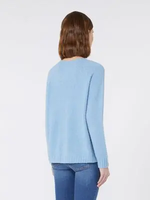 Max Mara Alpaca And Cotton Sweater - Light Blue