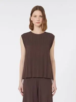 Max Mara Plissé-pleated Yarn T-shirt