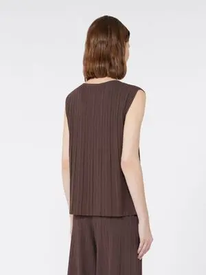 Max Mara Plissé-pleated Yarn T-shirt