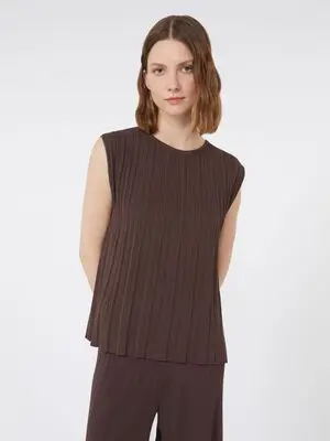 Max Mara Plissé-pleated Yarn T-shirt