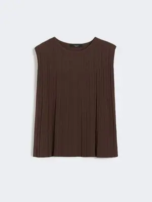 Max Mara Plissé-pleated Yarn T-shirt