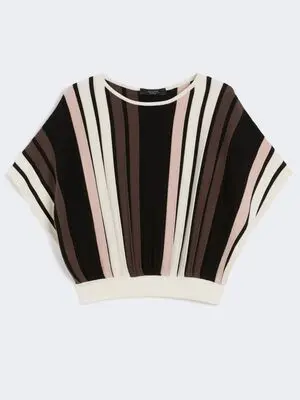Max Mara Plissé-pleated Viscose Yarn Top - Multicolour