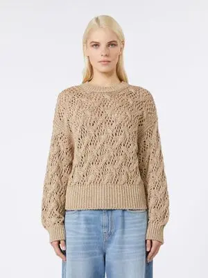 Max Mara Diamond-patterned Cordonnet Sweater - Gold
