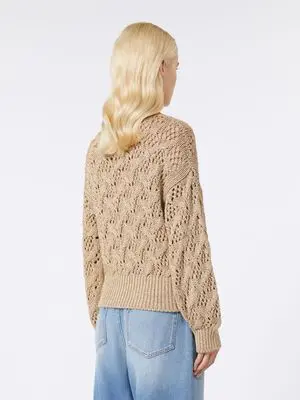 Max Mara Diamond-patterned Cordonnet Sweater - Gold