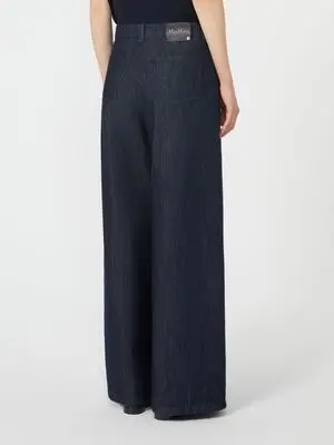Max Mara Washed Denim Wide-leg Trousers